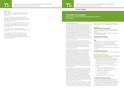 Insight: Assessment for Learning. Resources for First Year ...